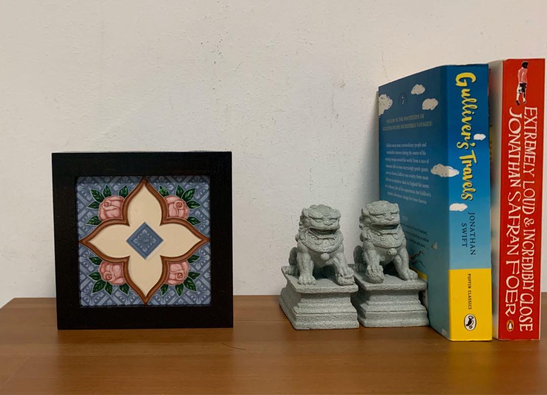 Peranakan tile with frame wall / desk decor, Furniture & Home Living ...