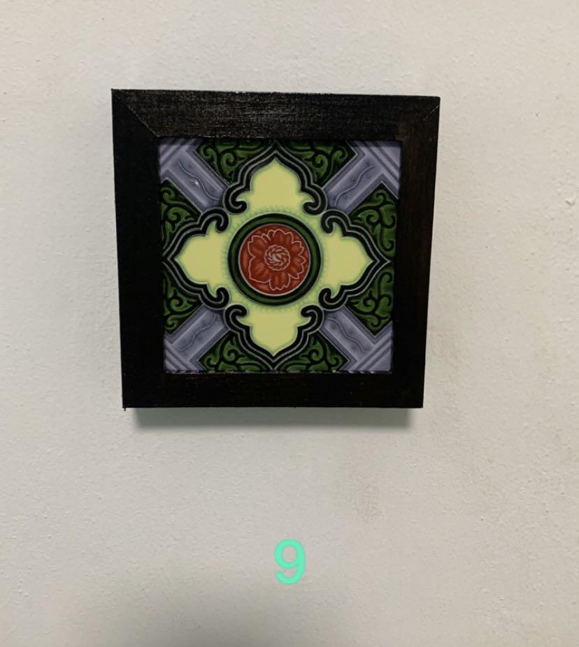 Peranakan tile with frame wall / desk decor, Furniture & Home Living ...
