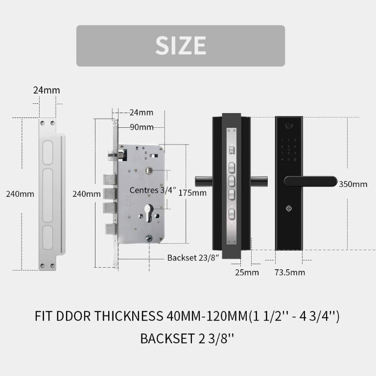 "PINEWORLD 203 WiFi Smart Door Lock, Keyless Mortise Lock with ...