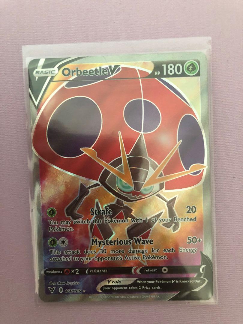 pokemon tcg Orbeetle V 166/185 Orbeetle VMAX 186/185 Vivid voltage ...