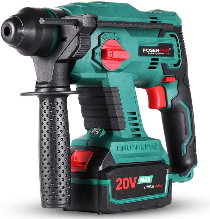 POSENPRO PCRH20 | 20V Brushless Cordless Rotary Hammer Drill, Furniture ...
