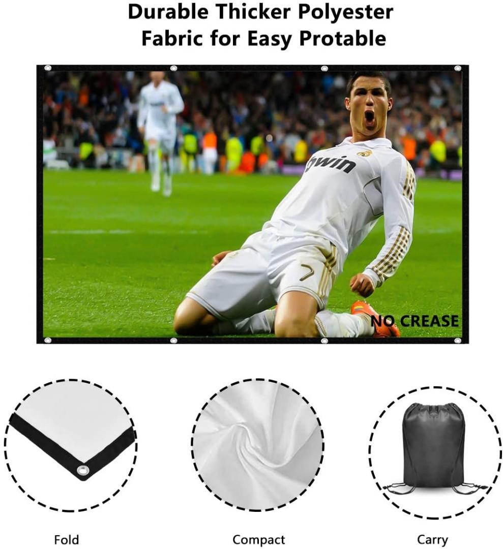 Projection Screen, for 4K Projector 120 inch, 16x9 HD 3D TV Project ...