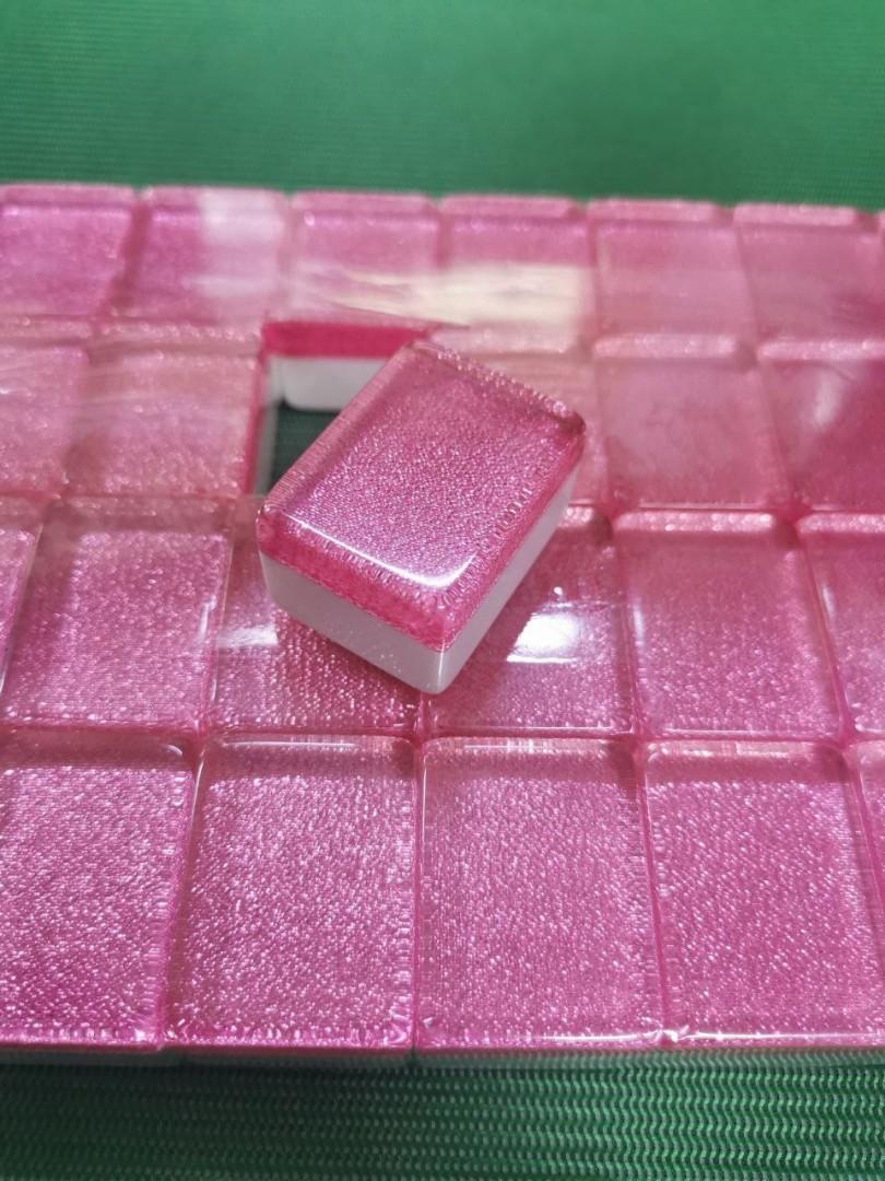 Glitter Rose pink mahjong tiles Ready stock, Hobbies & Toys, Toys ...