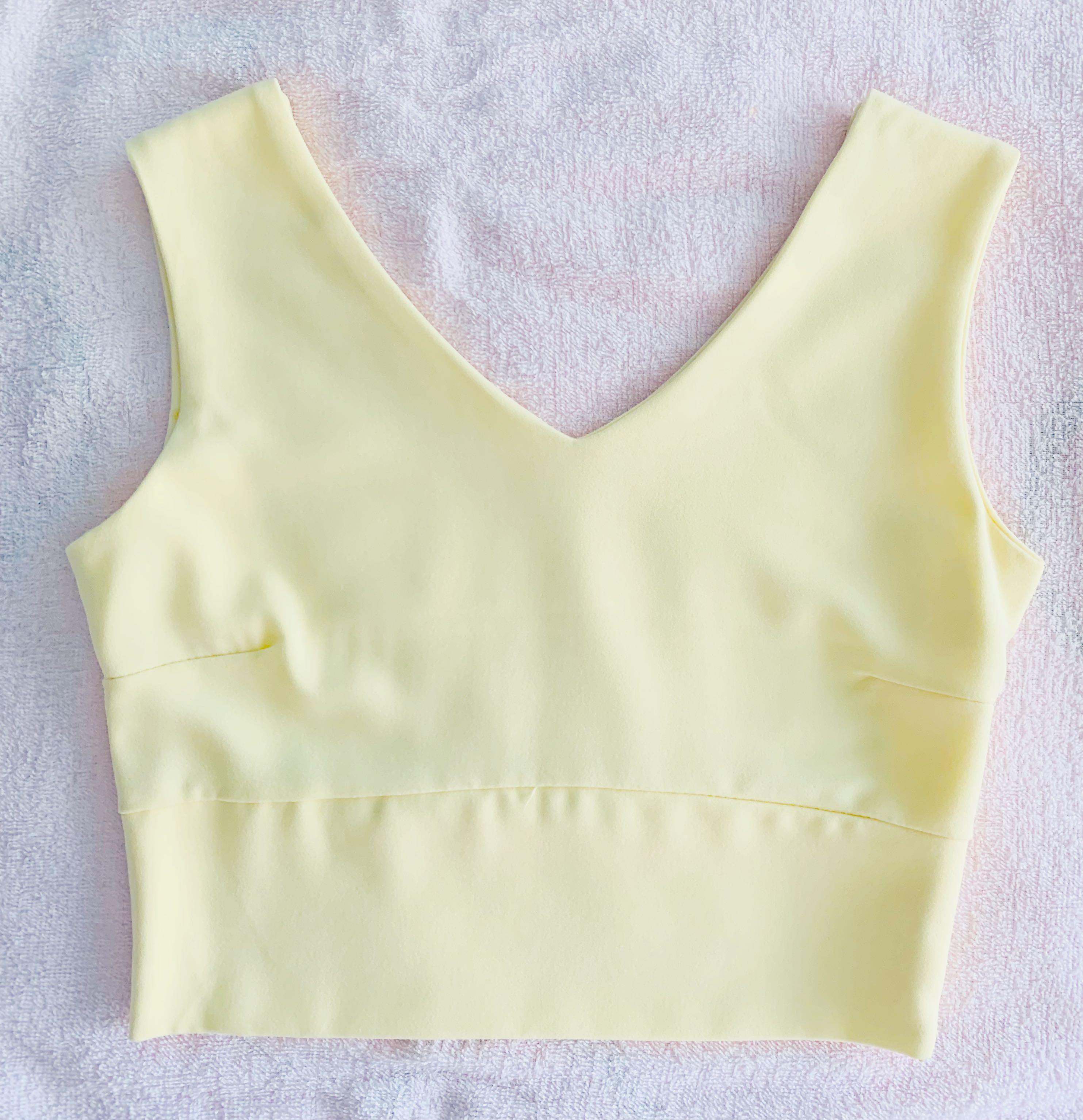 V neck Light Yellow Top, Women's Fashion, Tops, Other Tops on Carousell
