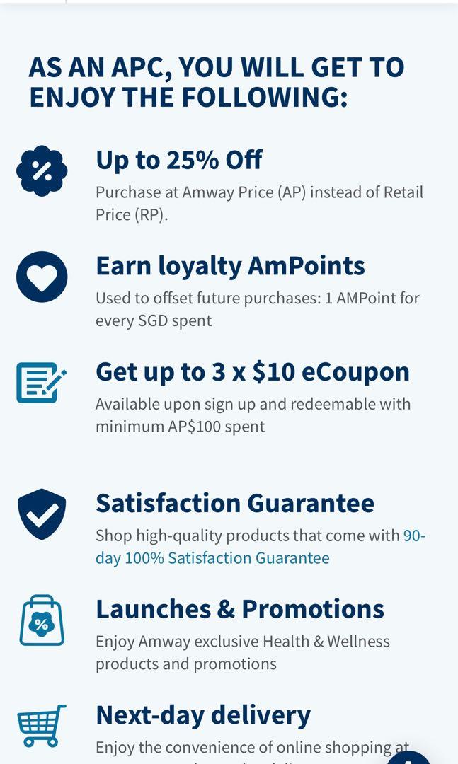 Amway Privilege Customer (APC) Free Sign Up!, Everything Else on Carousell