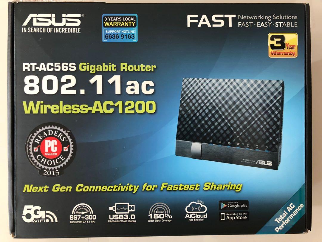 Asus RT-AC56S Gigabit Router, Computers & Tech, Office & Business ...