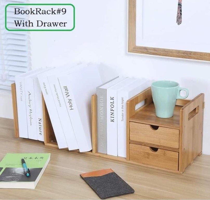 Book Rack Organizer with Drawers for Storage, Furniture & Home Living ...