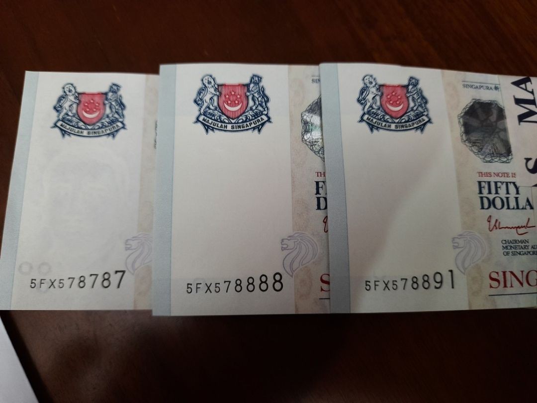 Brand new $50 CNY new notes..lots of 888..no number 4 in these 100 pcs ...