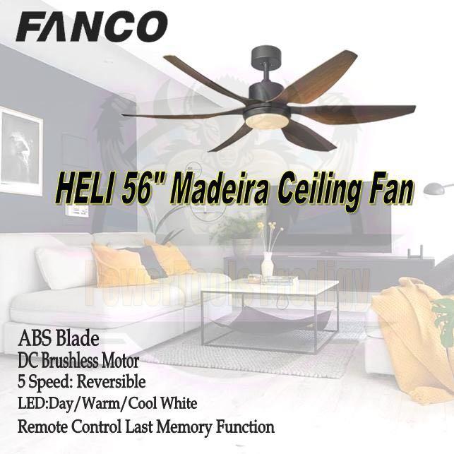 Fanco DC Ceiling Fan Heli MADEIRA 56 inch/66 inch / LED light 18W 3 ...