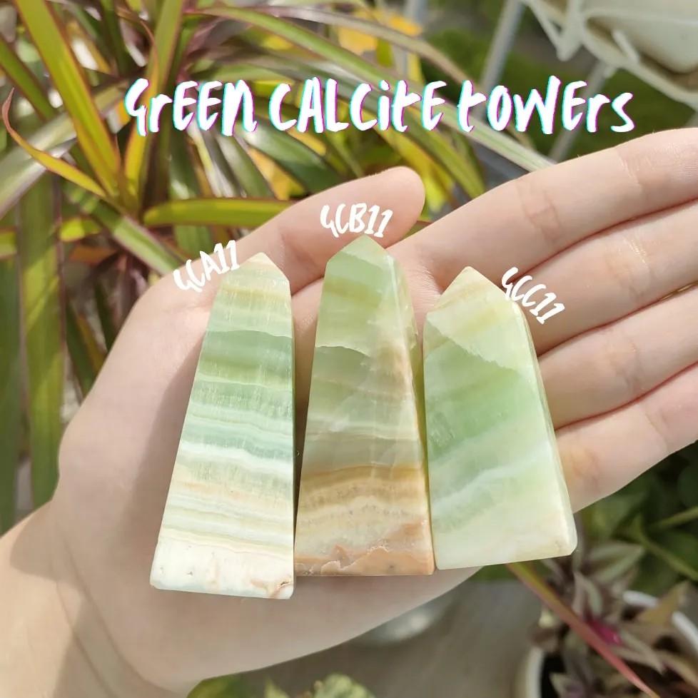 green calcite tower