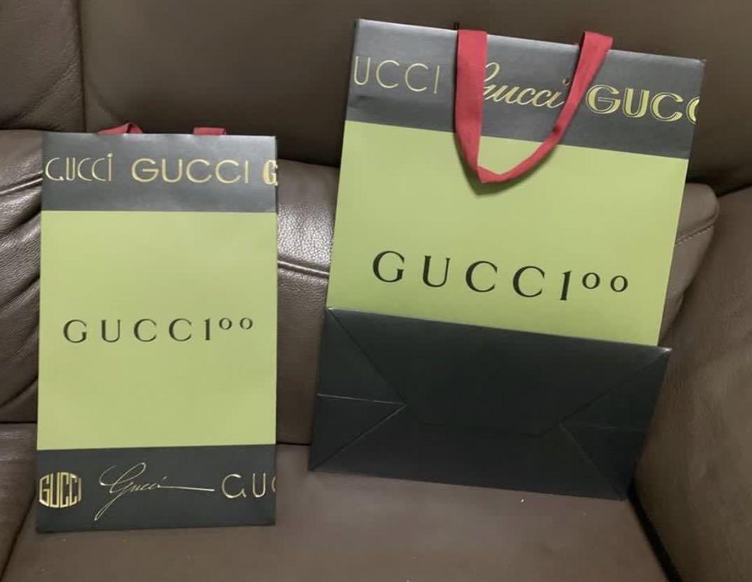 Gucci paper bags & boxes, Luxury, Accessories on Carousell