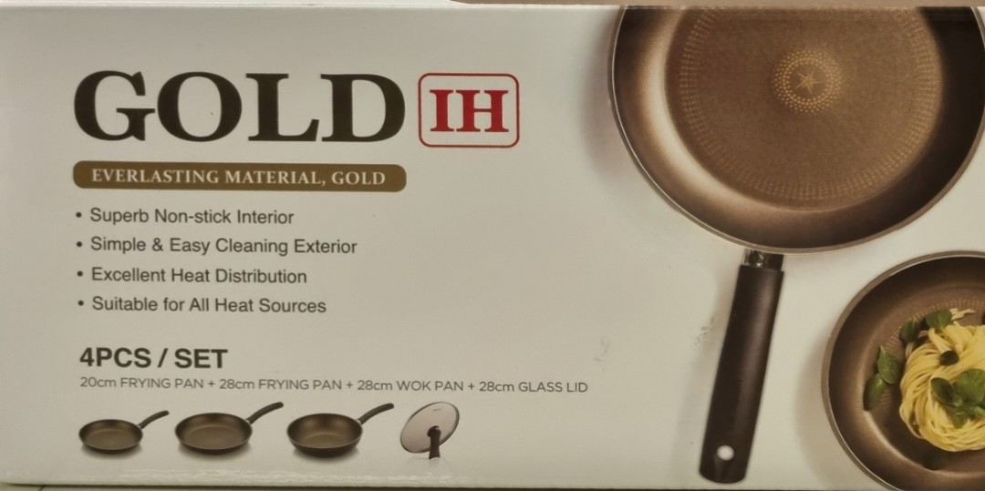Happycall Gold IH 4 pc set, Furniture & Home Living, Kitchenware & Tableware, Cookware ...