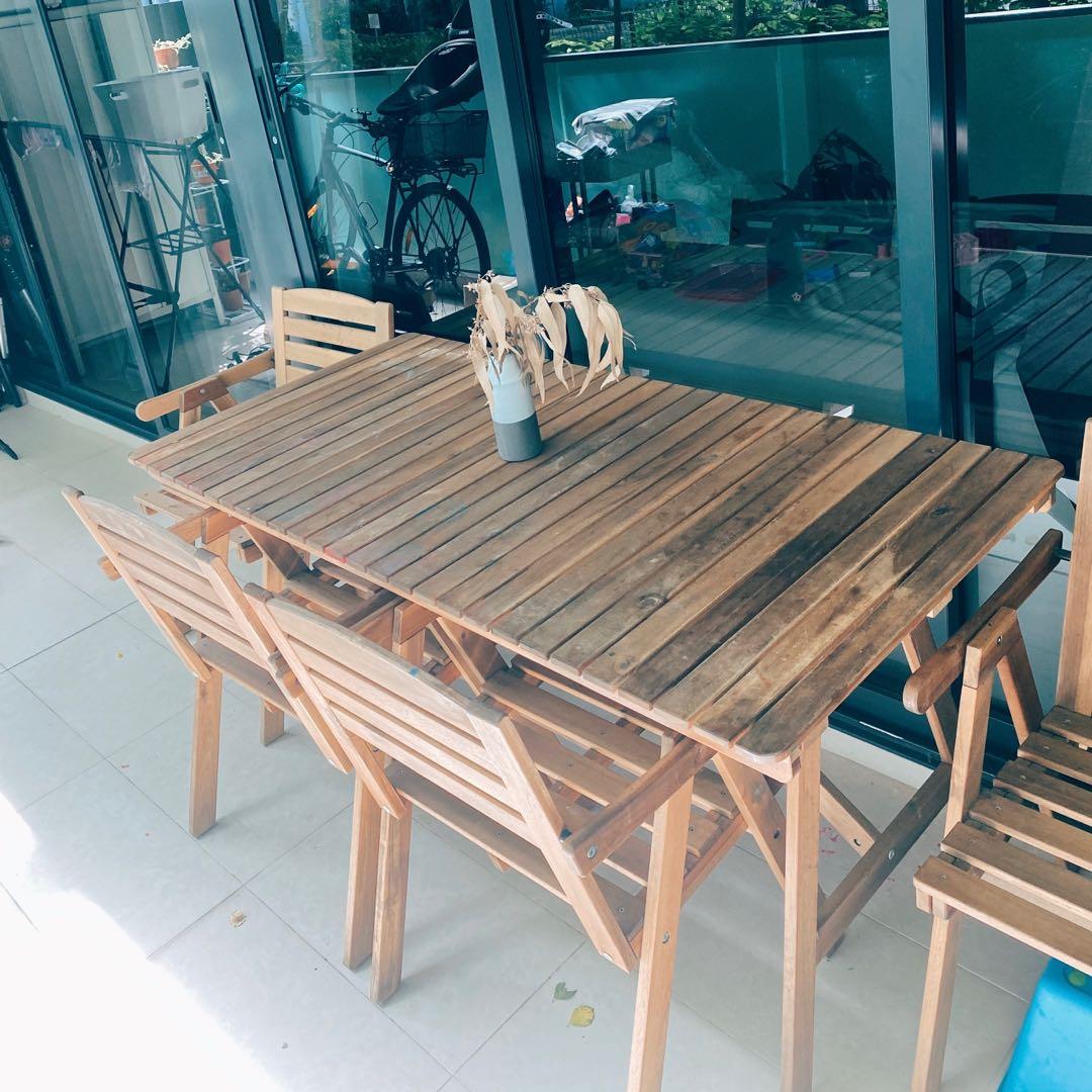 IKEA Falholmen Outdoor Dining Set, Furniture & Home Living, Furniture ...