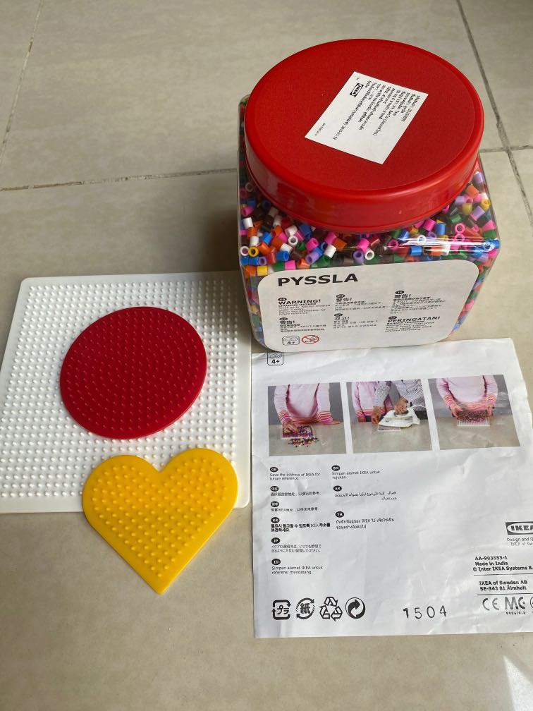 IKEA PYSSLA perler beads with boards, Hobbies & Toys, Stationery ...