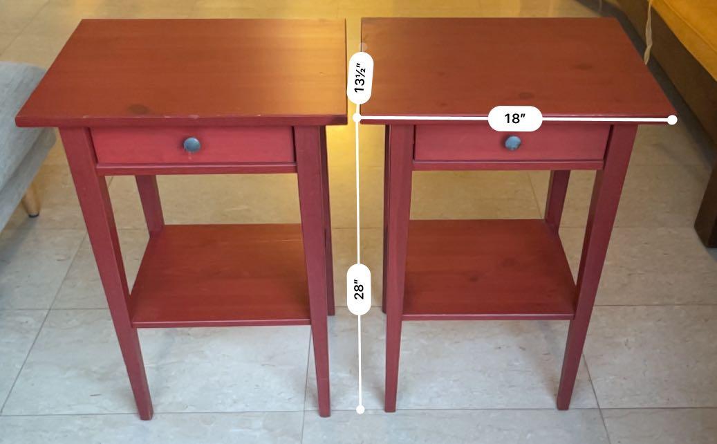 IKEA red side table set, Furniture & Home Living, Furniture, Tables ...