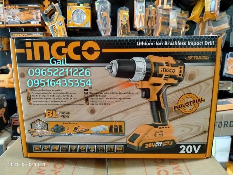 INGCO 20V Li-Ion Brushless Cordless Impact Drill (CIDLI20608 ...