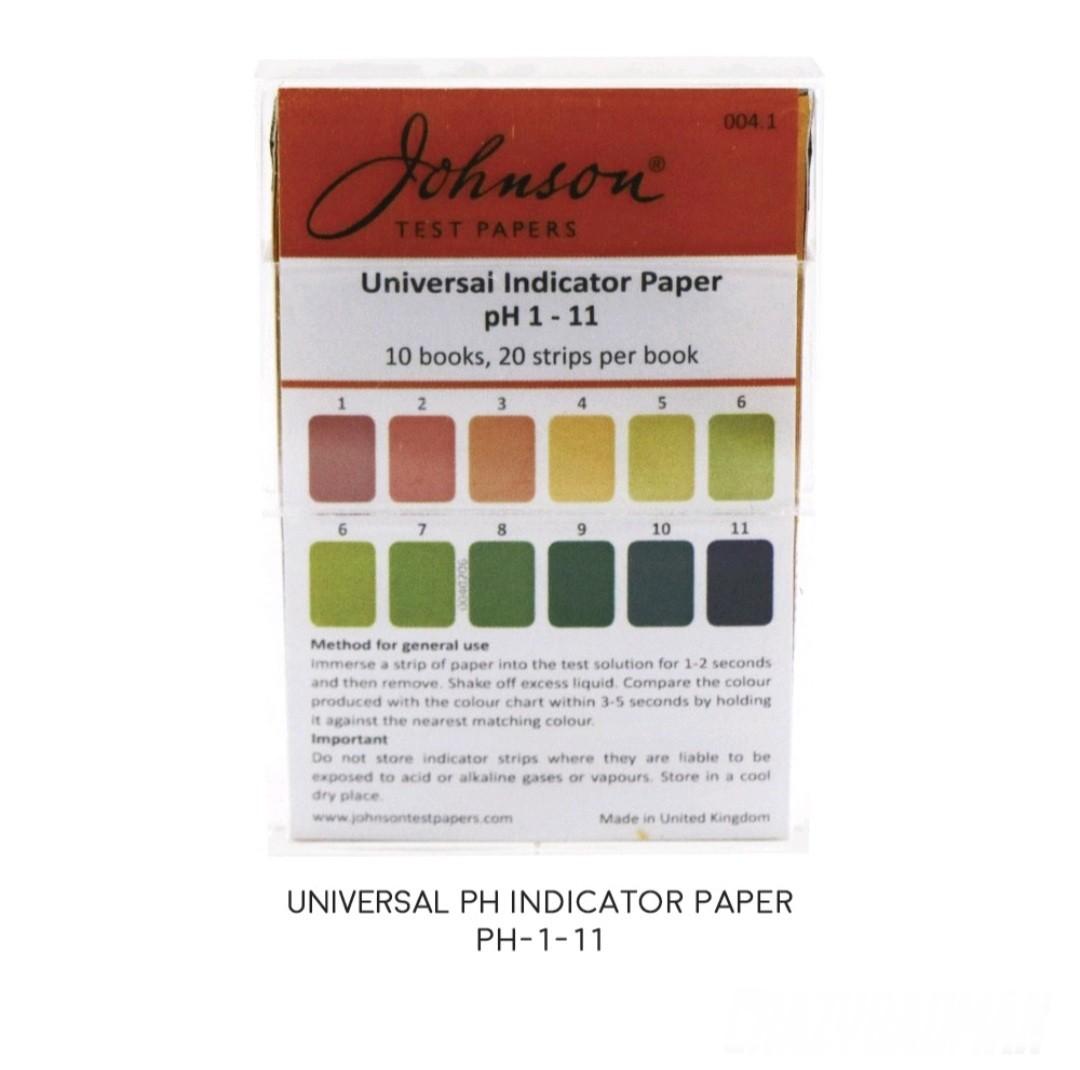 Johnson Test Paper pH 1-11, Health & Nutrition, Medical Supplies ...