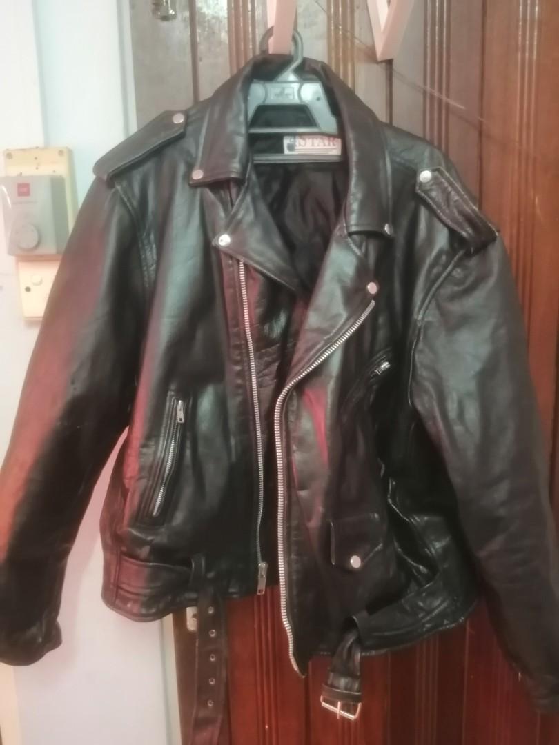 Men's Clothing Vests Men's Vintage Black 100% Leather Biker Rocker ...