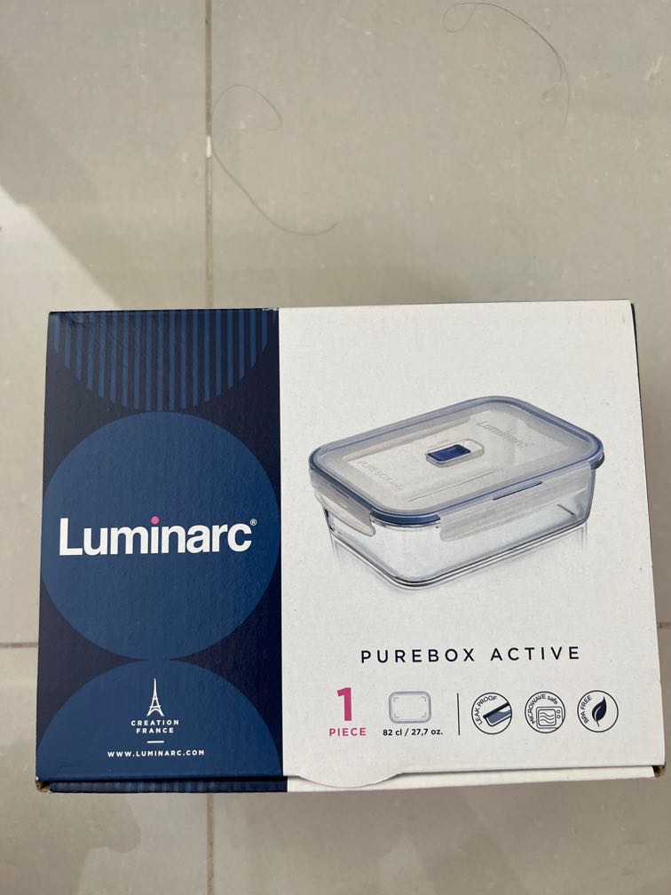 Luminarc Pure Box Active Glass Food Storage Container with Sliding Vent ...