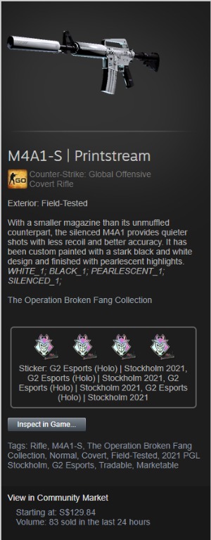 [73% mp] m4a1s printstream ft, Video Gaming, Gaming Accessories, In ...