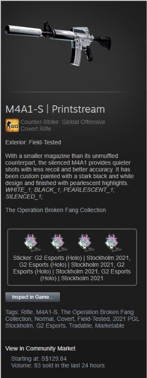 [73% mp] m4a1s printstream ft, Video Gaming, Gaming Accessories, In ...