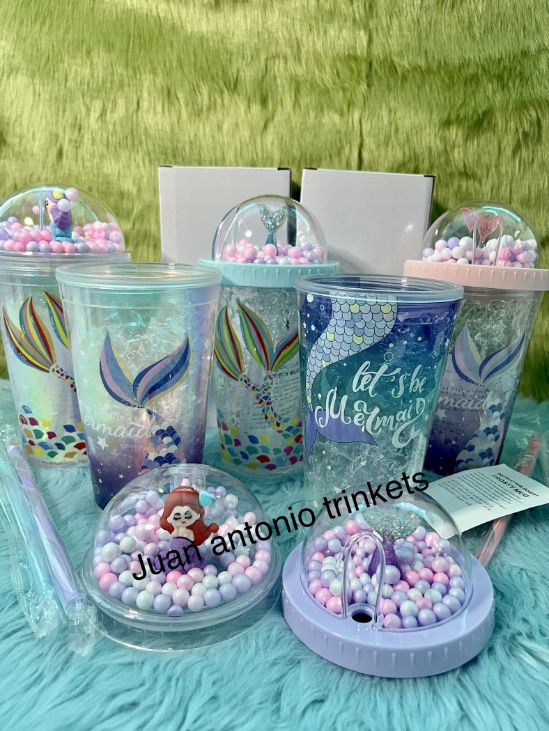 Mermaid Colorful Frosty Mug w/ rainbow styro balls, Furniture & Home ...