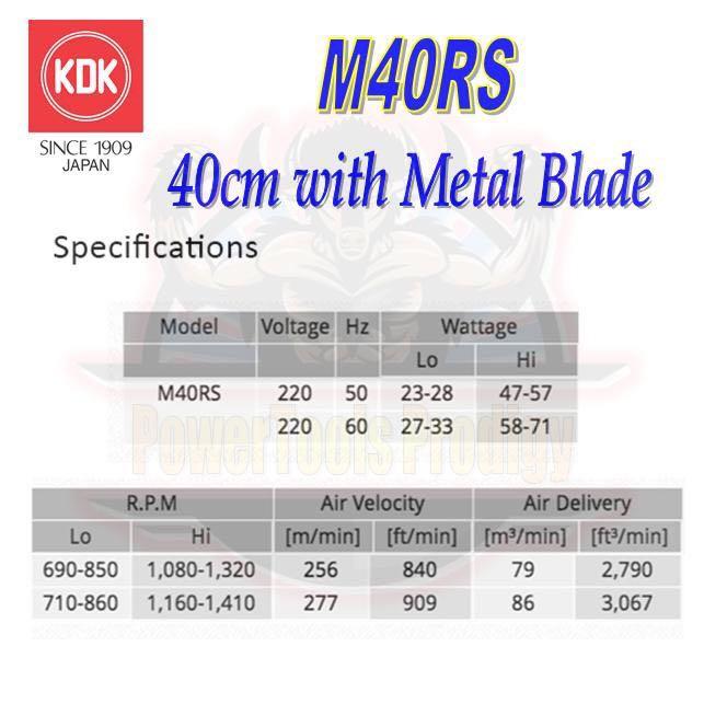 KDK M40RS ORBITAL FAN/ GREY COLOUR ONLY/ 16" AUTO FAN METAL BLADES ...