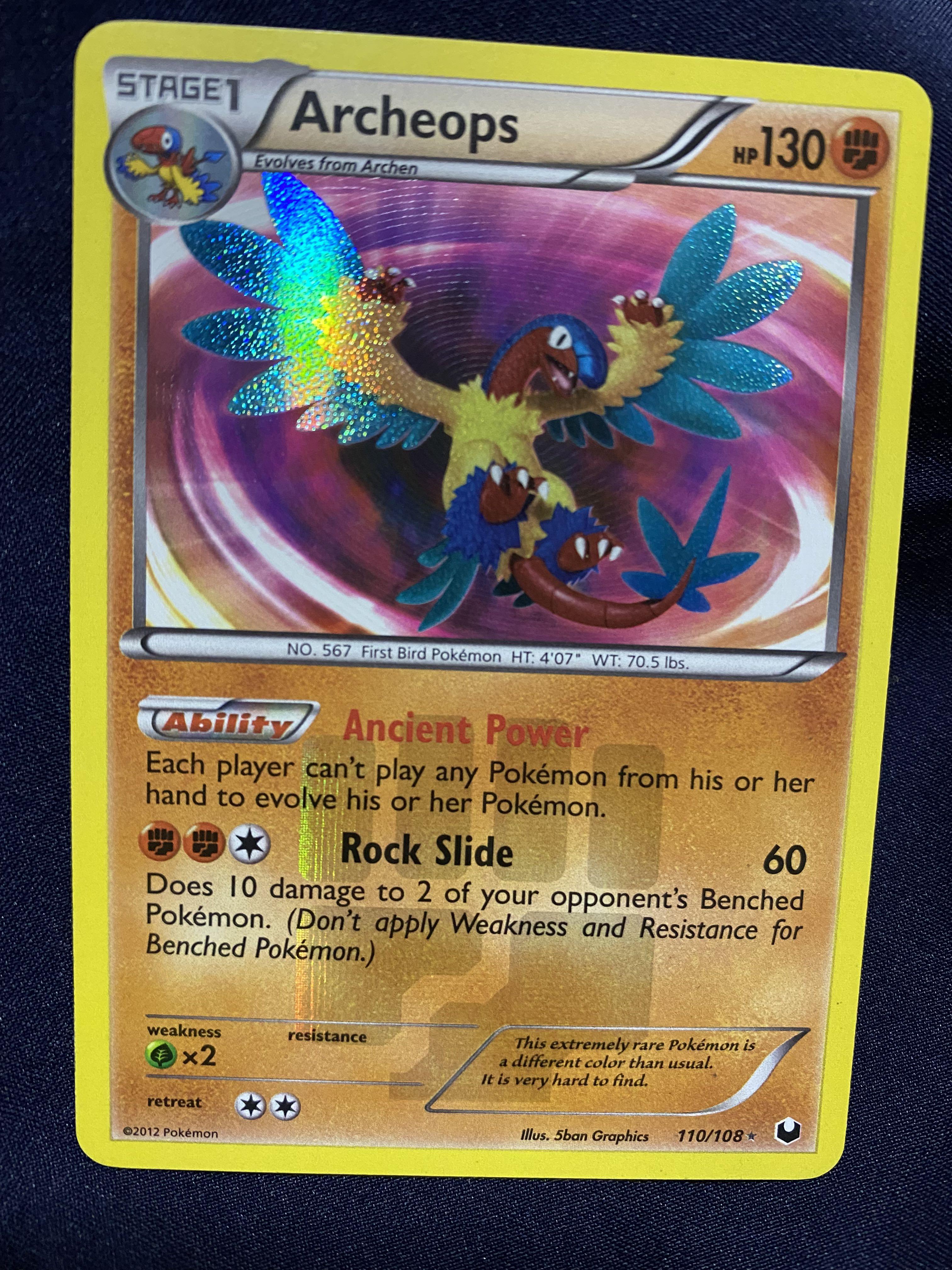 Pokemon card Archeops 110/108, Hobbies & Toys, Toys & Games on Carousell