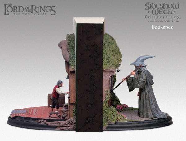 SUPER RARE LOTR LORD OF THE RINGS SIDESHOW WETA BOOKENDS GANDALF BILBO ...