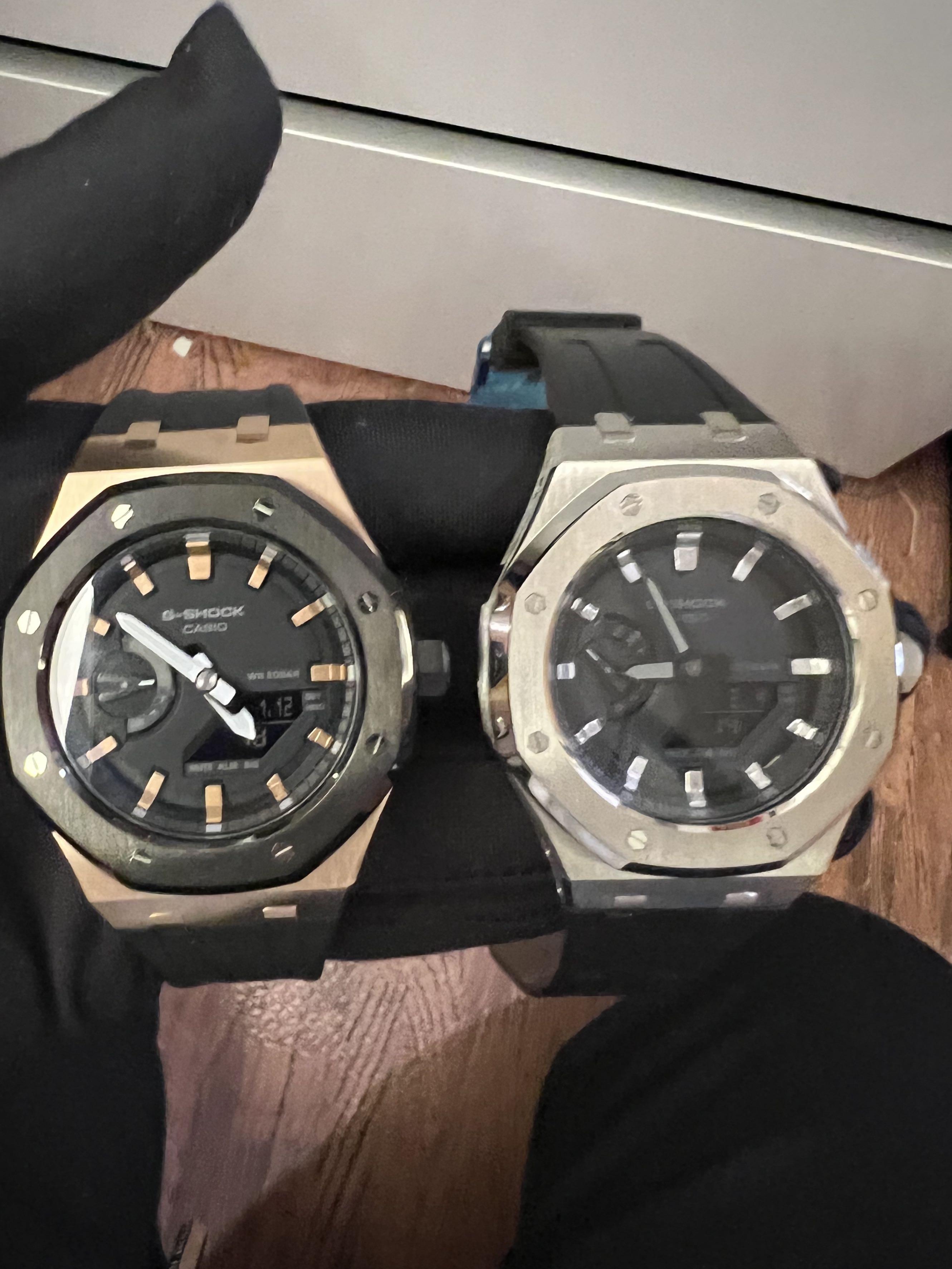 Silver ap style case Casio g-shock steel custom mod ga2100 ga2110 ...