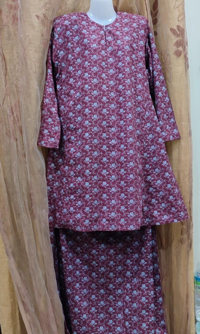 Sireh pinang baju kurung pahang kain cotton big size, Women's Fashion ...