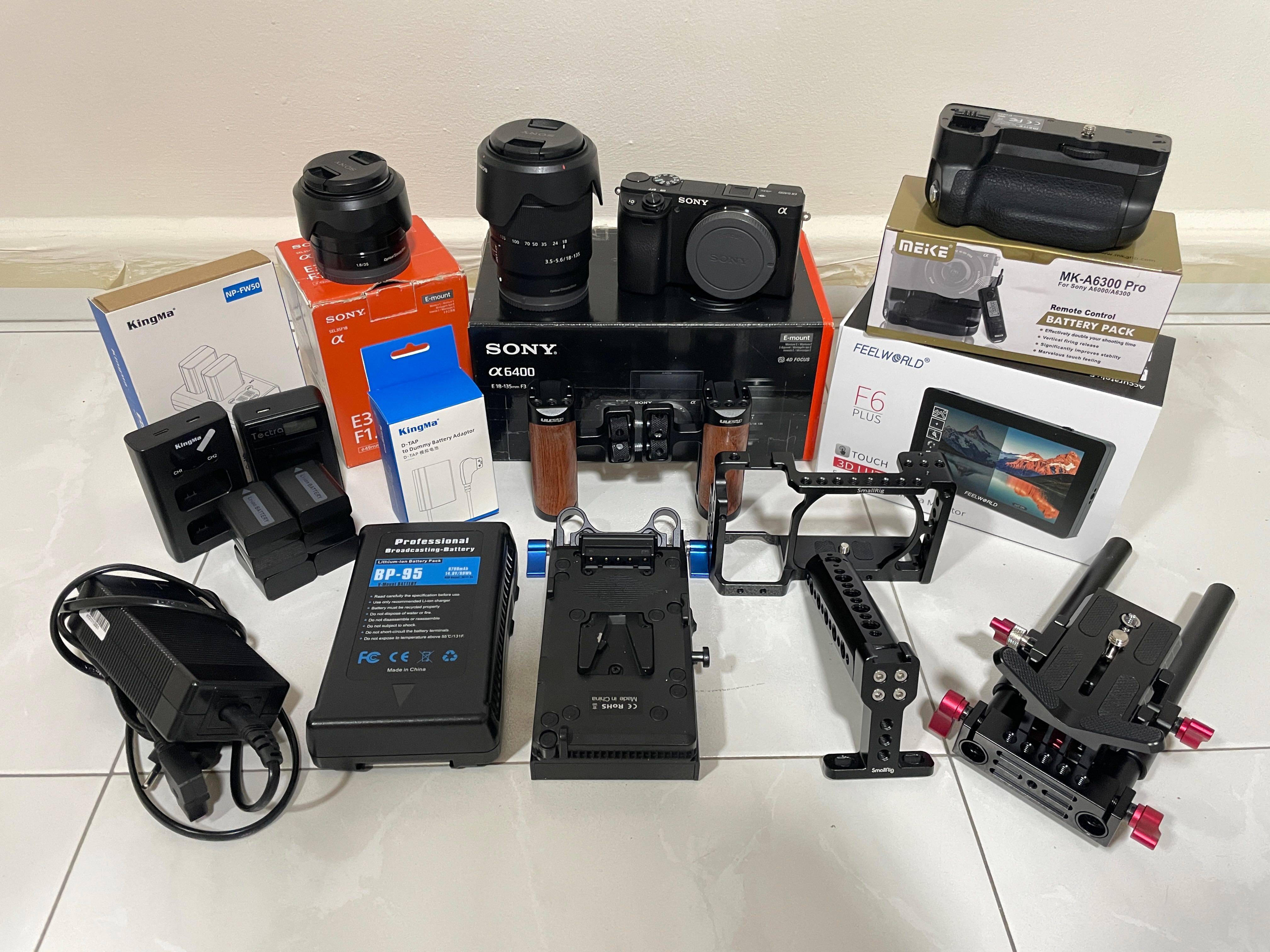 Sony A6400 with Filming Gears, Photography, Cameras on Carousell