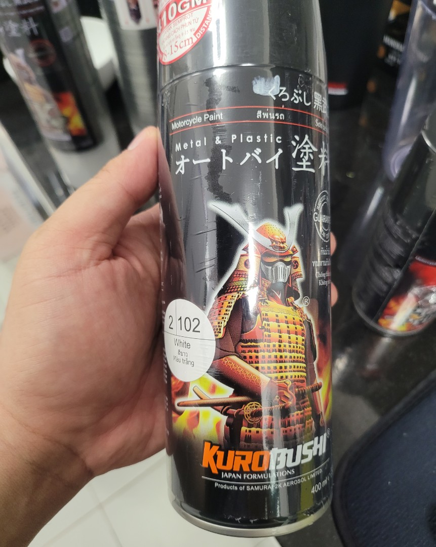 Spray Paint Kurobushi White 102, Motorcycles, Motorcycle Accessories on Carousell