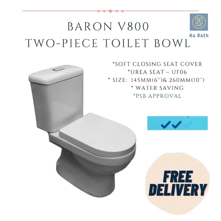 Toilet Bowl Baron V800 WC Water Saving, Furniture & Home Living ...