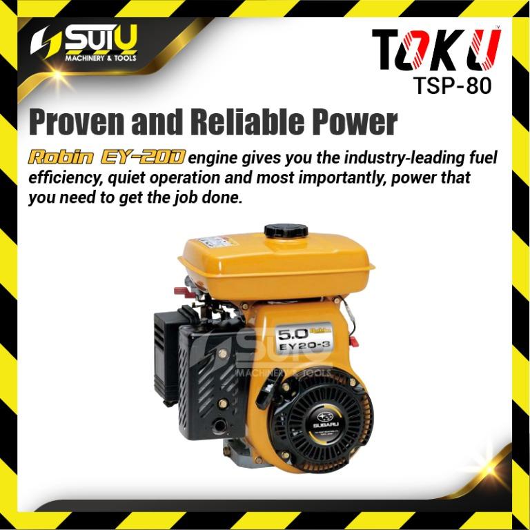 TOKU TSP-80 5HP Self- Priming Centrifugal Pump 3600RPM c/w Robin EY-20D ...