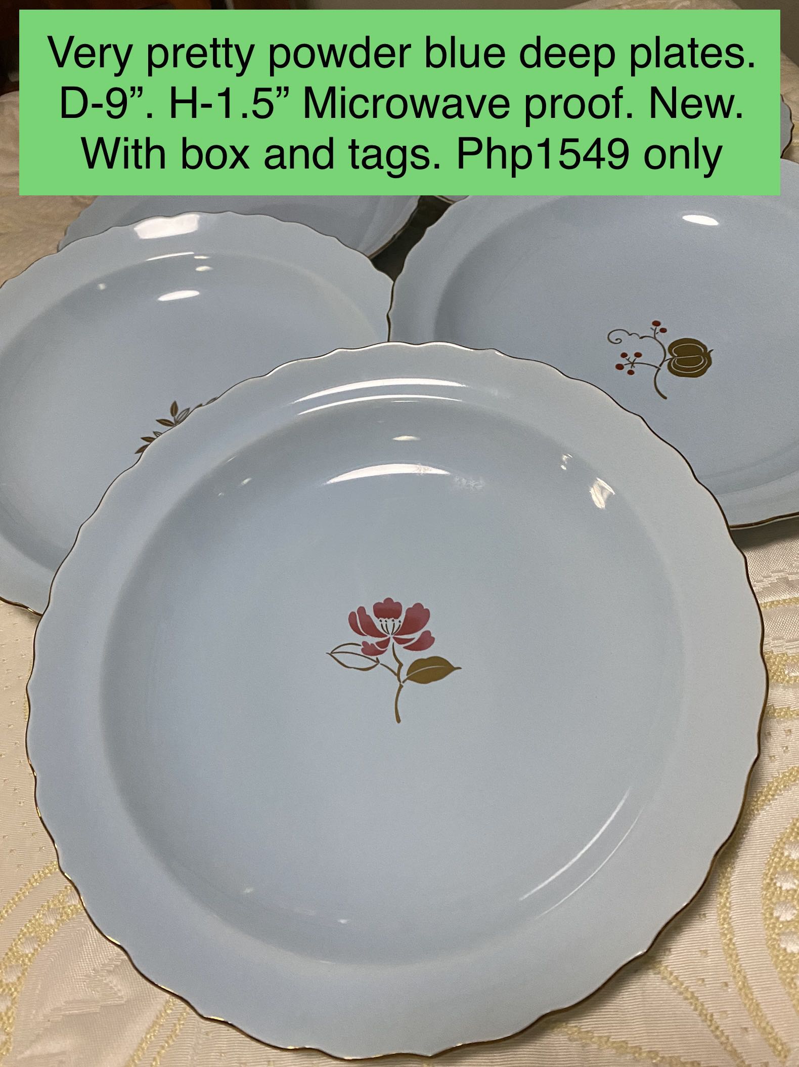 Very Pretty Deep Plates Set, Furniture & Home Living, Kitchenware ...