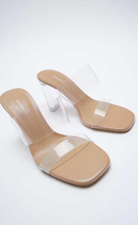 Zara vinyl transparent heels, Women's Fashion, Footwear, Heels on Carousell