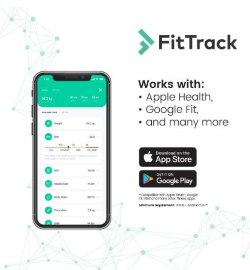 #109 FITTRACK THE DARA BMI COMPLETE BODY ANALYSIS BLUETOOTH SCALE ...