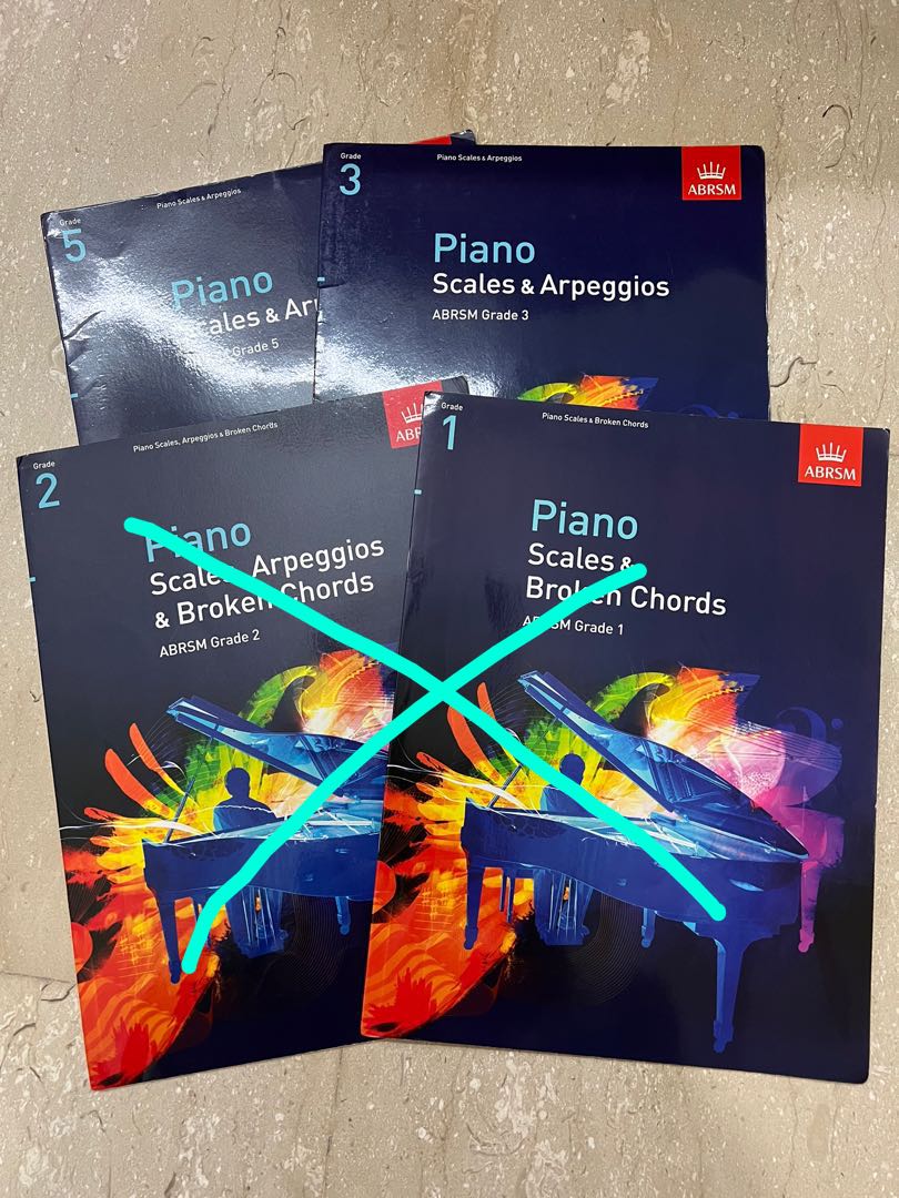 ABRSM piano scales&arpeggios (Grade 1,2,3,5), Hobbies & Toys, Music ...