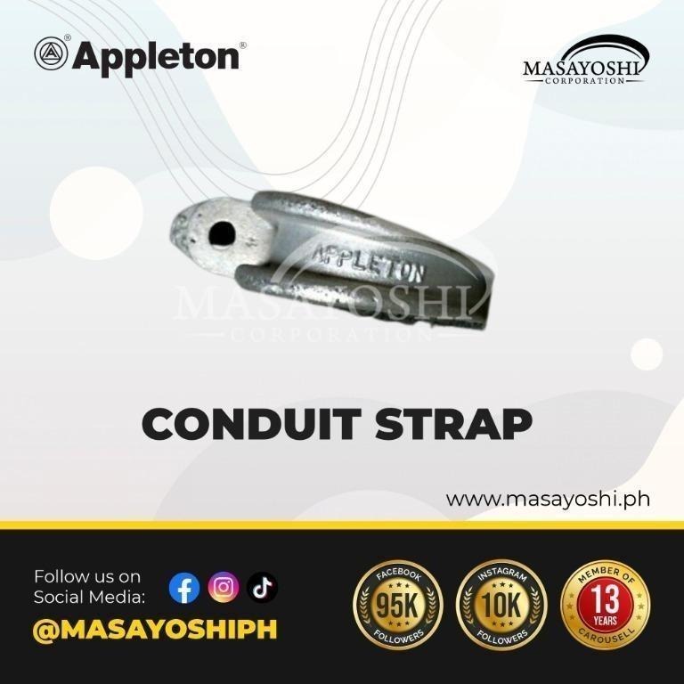 Appleton Rigid/IMC Conduit Strap, 1-Hole, 2-1/2", Malleable Iron |Model ...