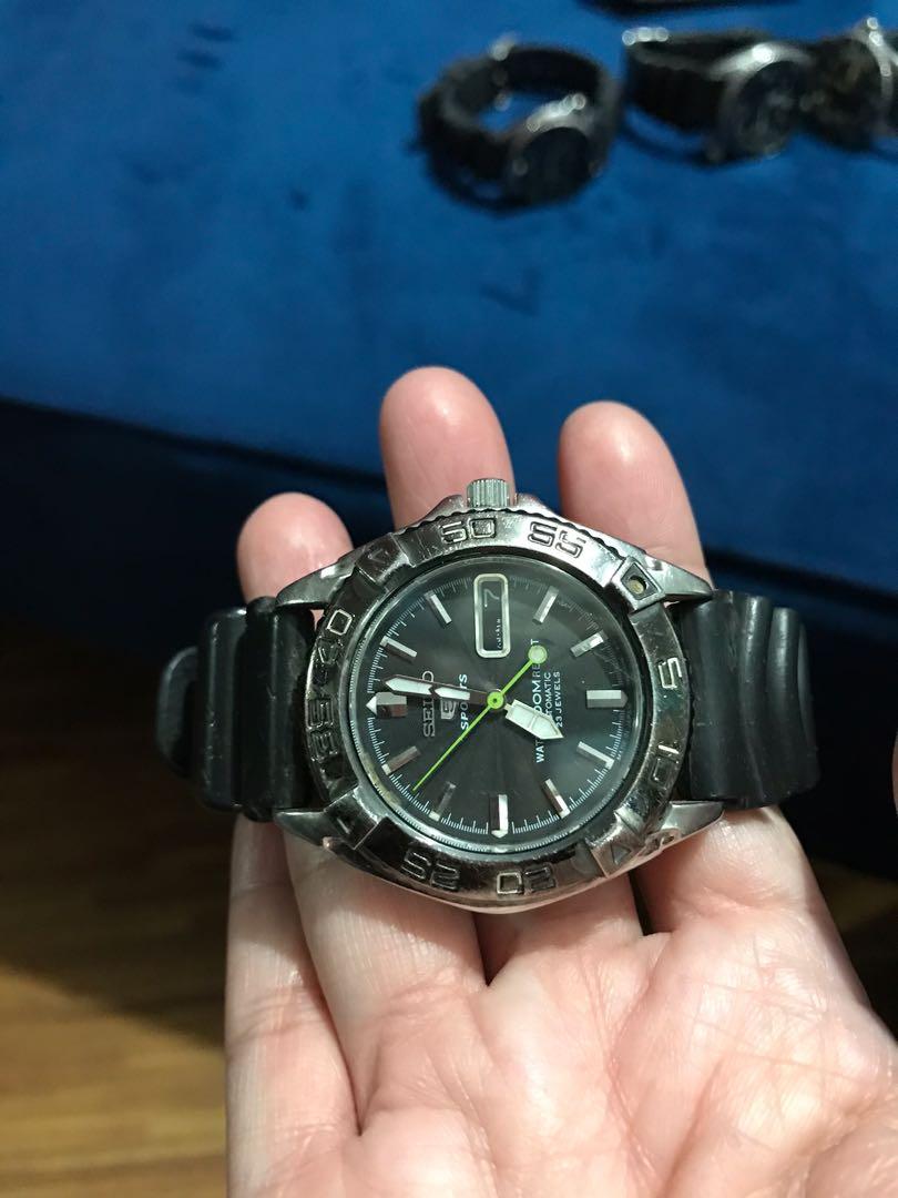 Authentic Seiko 5 Sports Kinetic Automatic Mens Watch 23 Jewels, Men's ...