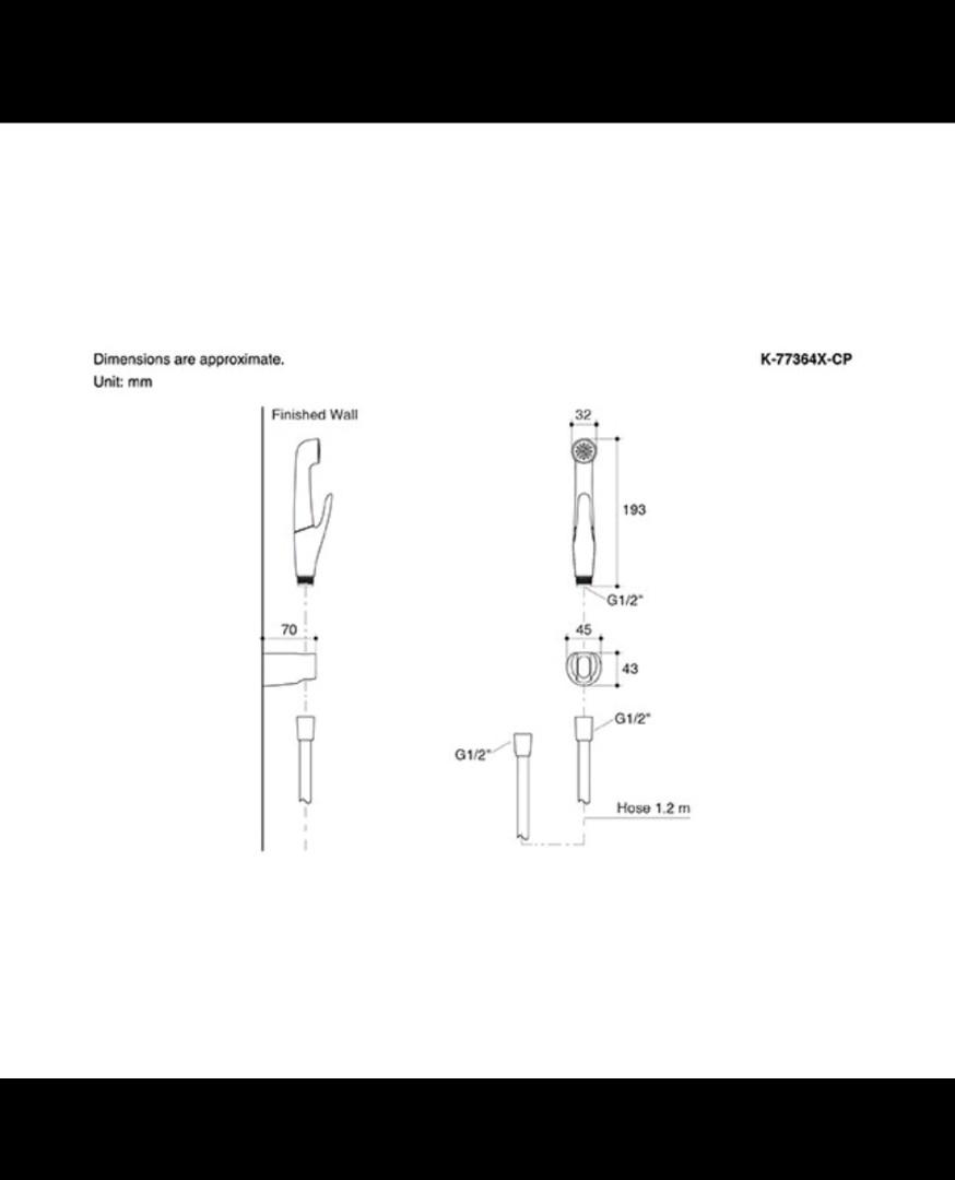 BRAND NEW Kohler Luxe Hygiene Spray Set R77364T-2BL, Furniture & Home ...