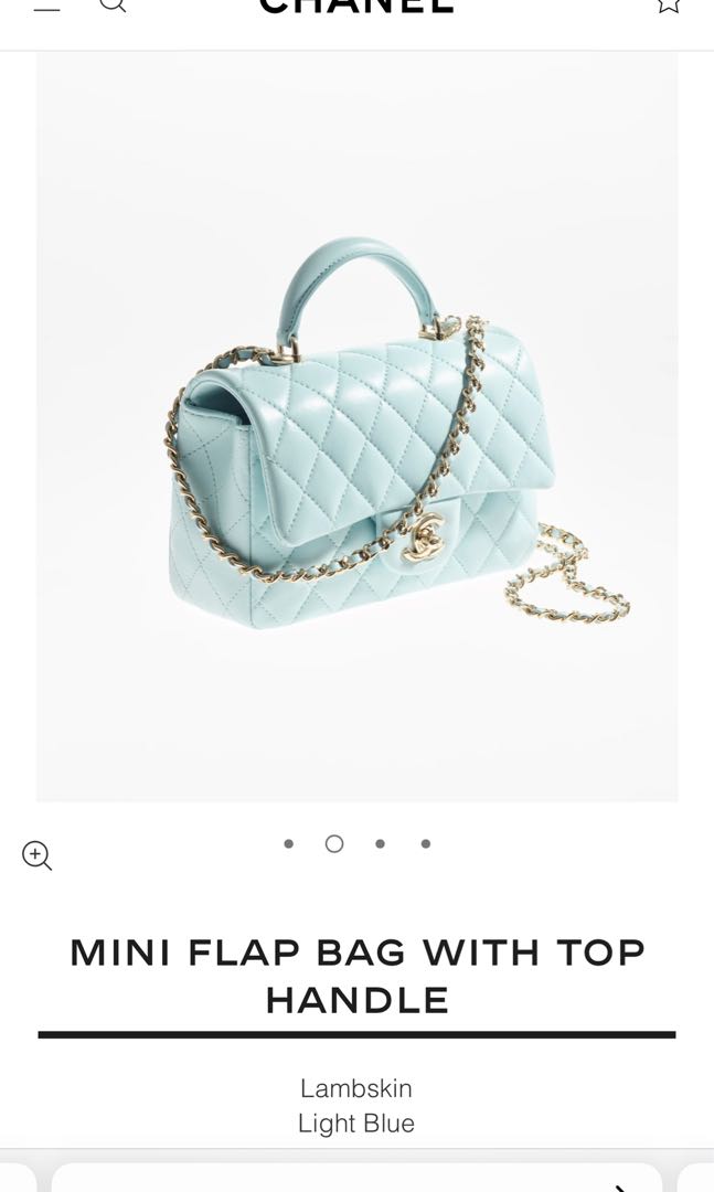 Chanel baby blue Lambskin mini flap in SHW, Women's Fashion, Bags ...