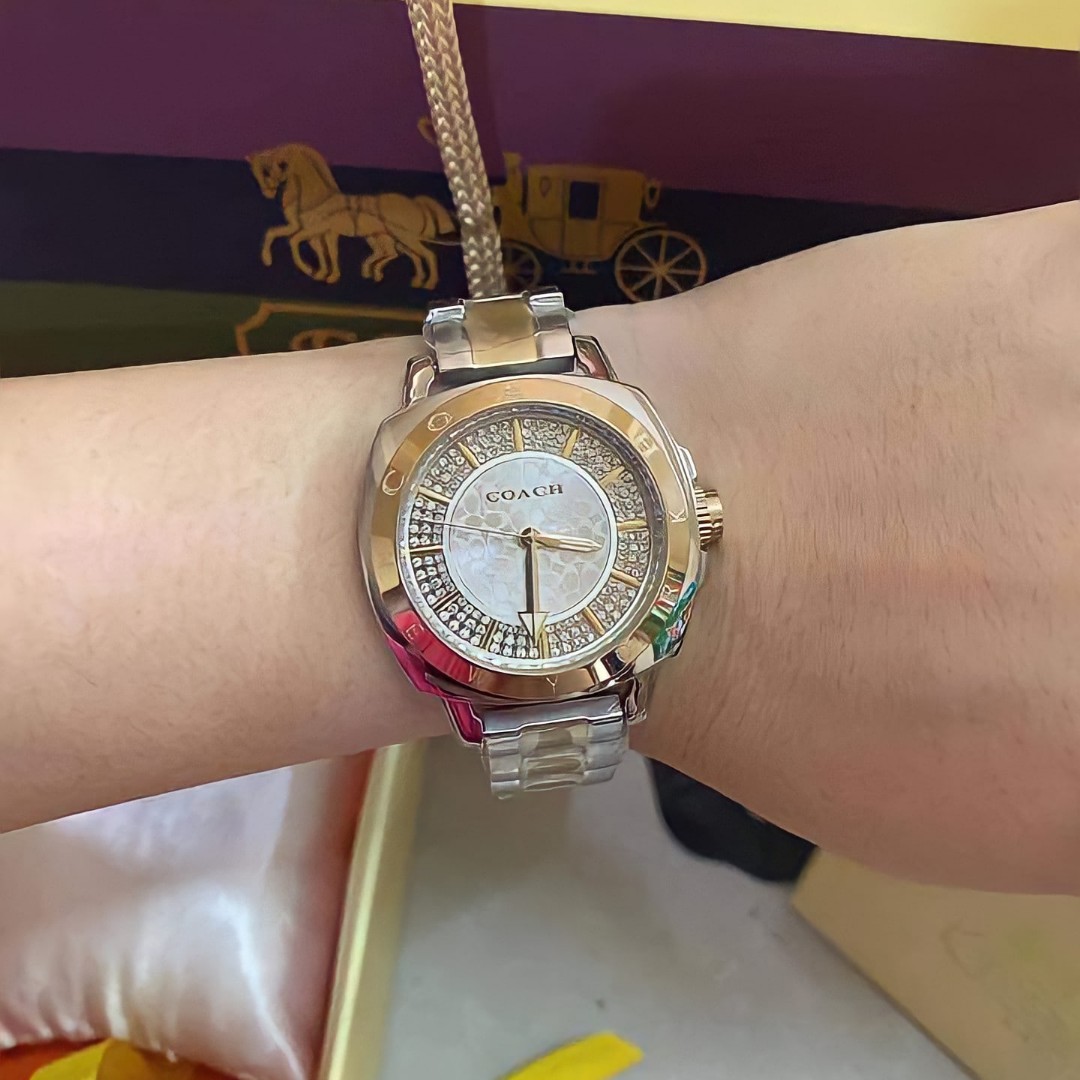 COACH TWO TONE CRYSTAL DIAL AUTHENTIC WATCH, Women's Fashion, Watches ...