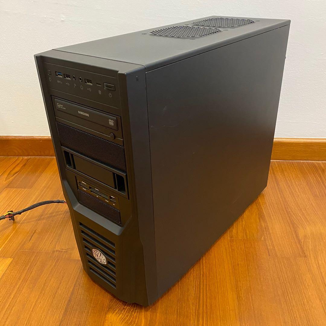 Computer Desktop Pc Cpu Case For Atx And Matx Motherboard From Coolermaster With Led Casing Fan