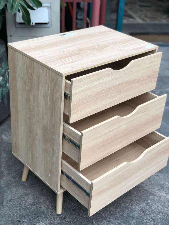 Drawer Chest Oak Look 3 Layer, Furniture & Home Living, Furniture ...
