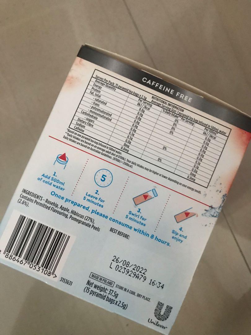 Lipton Cold Infuse Hibiscus Pomegranate, Food & Drinks, Beverages on ...