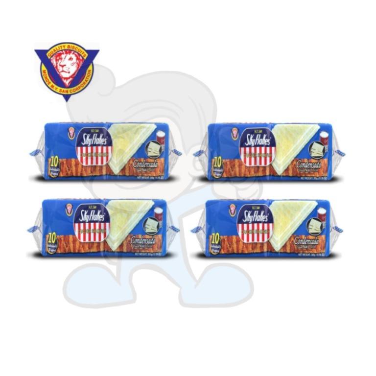 M.Y. San SkyFlakes Crackers Condensada, Pack of 4 (4 x 300g), Food ...