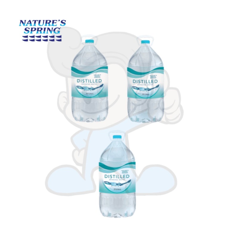 Nature's Spring Distilled Drinking Water (3 x 10L), Food & Drinks ...