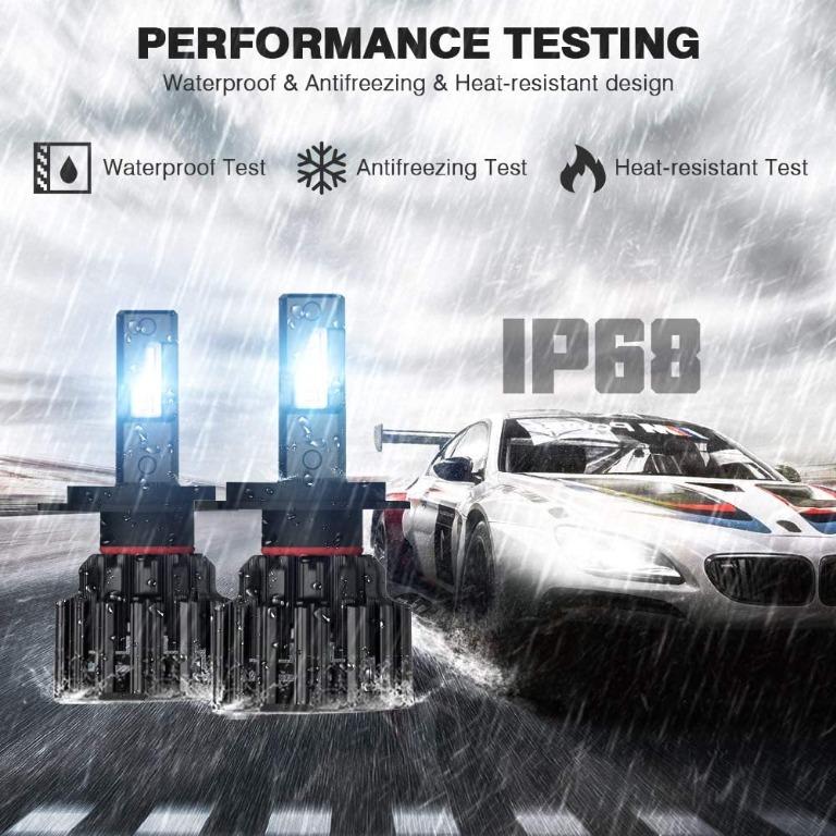 NOVSIGHT H4 LED Headlight Lighting & Fans Hi&Lo 100W (50W/Bulb) 20000LM ...